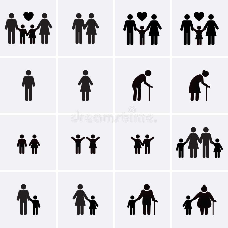 Family Icons stock vector. Illustration of happy, grandfather - 54513294