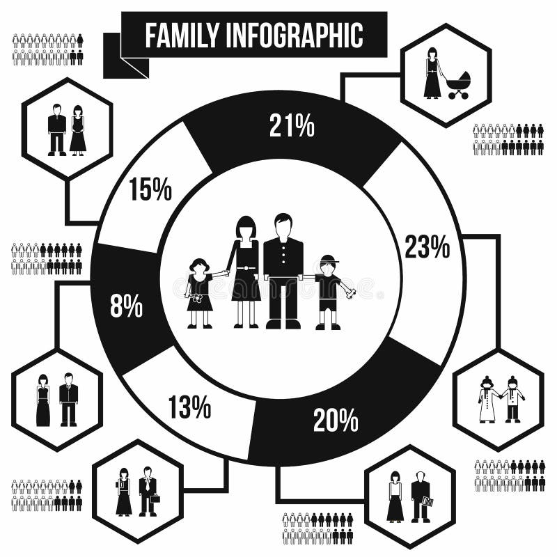 Family Infographic with Elements and Characters Stock Vector ...