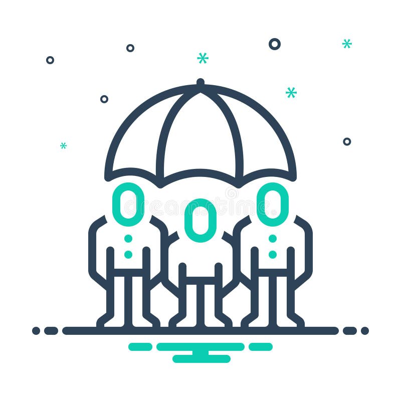 Mix Icon for Family Insurance, Members and Protection Stock Vector ...