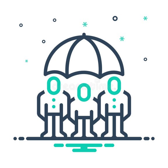 Mix Icon for Family Insurance, Members and Protection Stock Vector ...