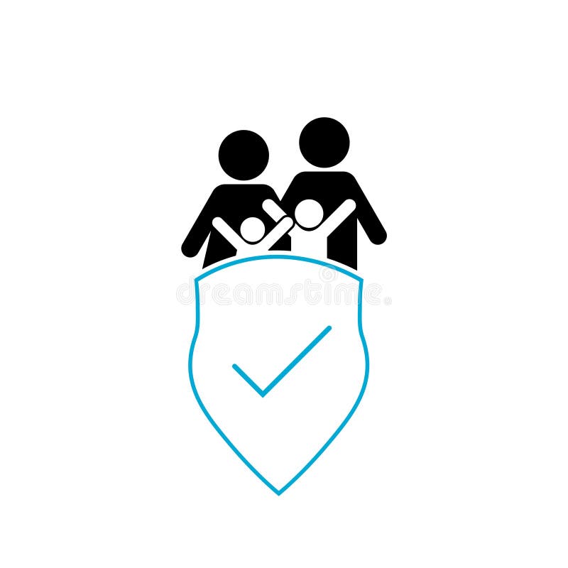 Family Insurance Icon Isolated on White Background Stock Vector ...