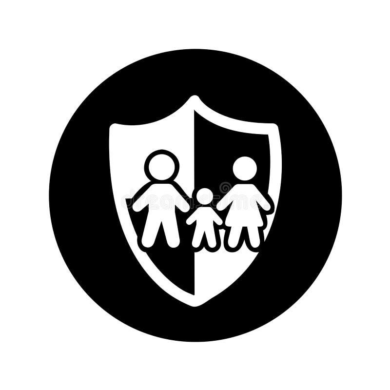 Insurance Silhouette Vector Icons Isolated on White Stock Vector ...