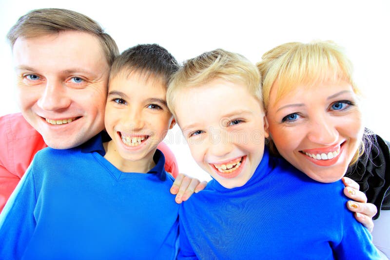 Family isolated on white stock photo. Image of kids, mother - 23609116