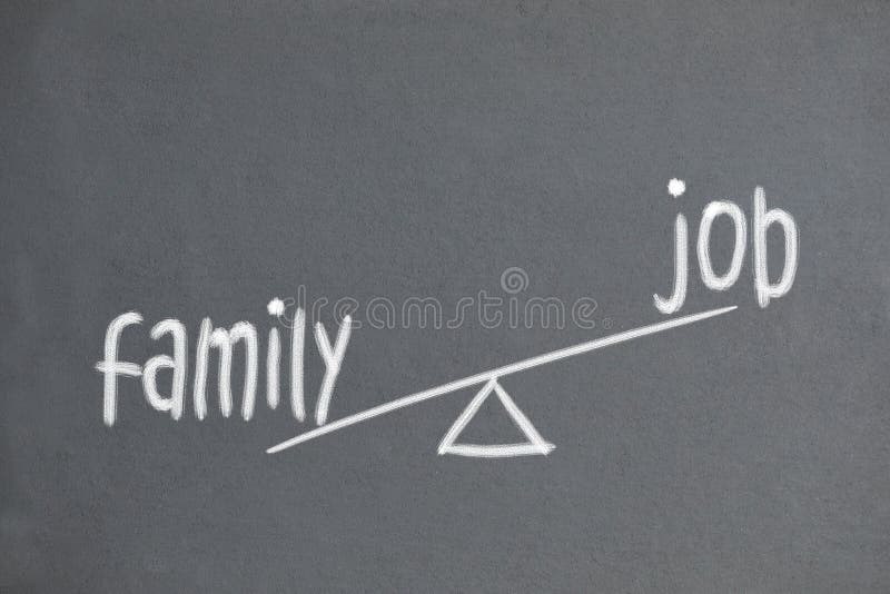Family and Job Choice on Chalkboard Stock Image - Image of family ...