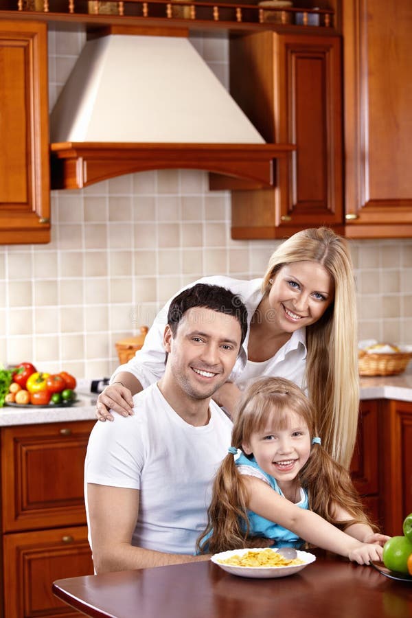 Family in kitchen stock photo. Image of children, beautiful - 14416004