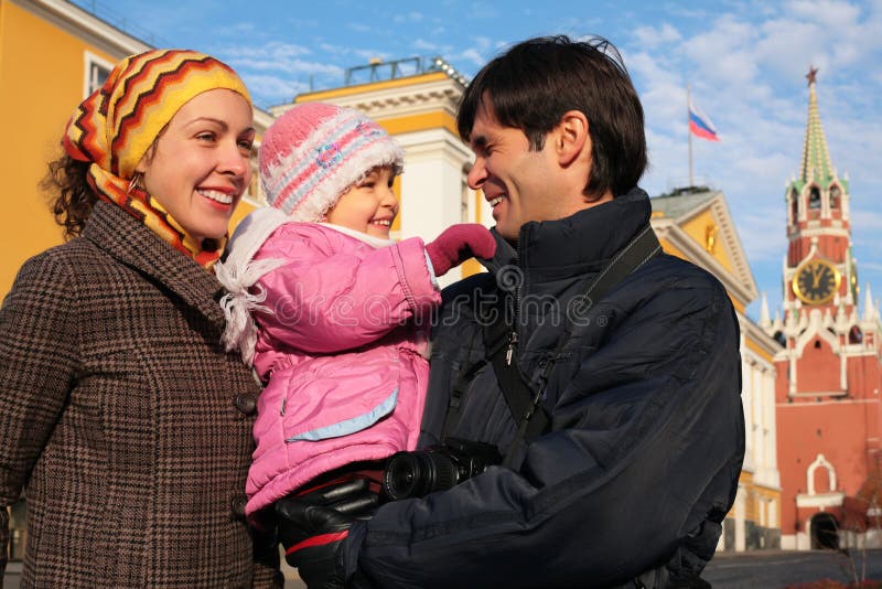 Family Kremlin Russia Moscow Stock Photo - Image of cheerful, parents ...