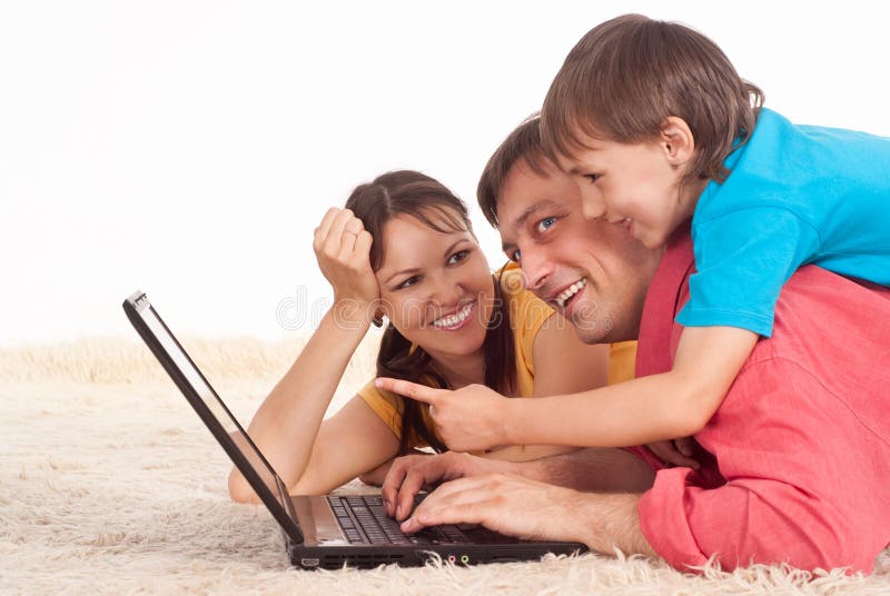 Family laptop stock photo. Image of computer, mommy, home - 2583320
