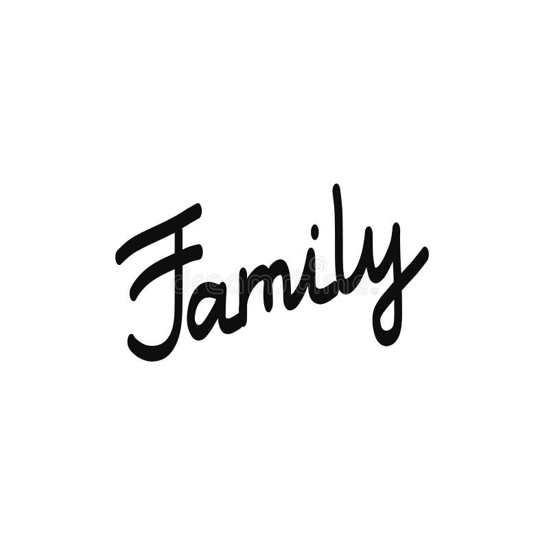 Family Lettering on Watercolor Splash Stock Vector - Illustration of ...
