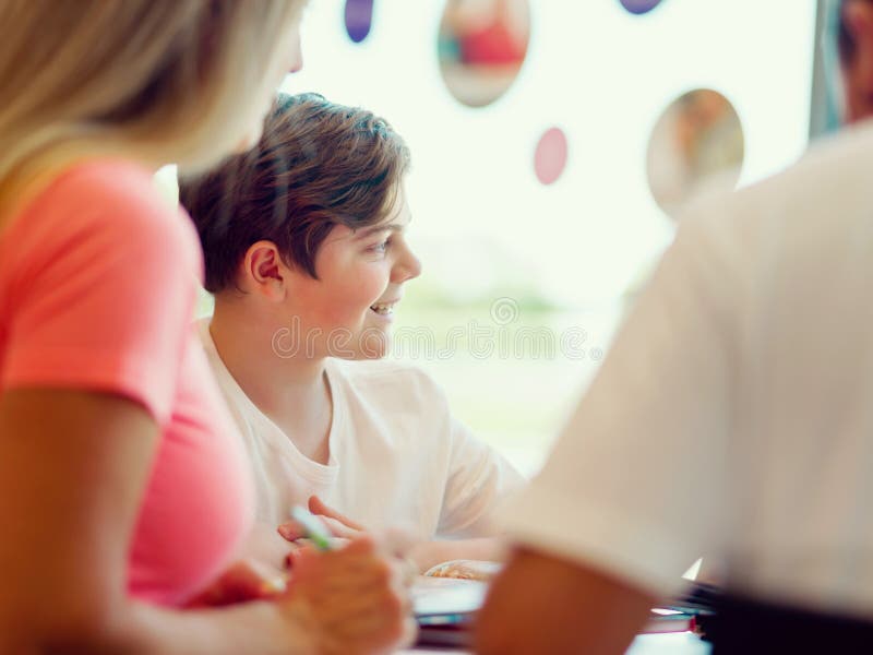 Family in the Library stock image. Image of girl, look - 10933449