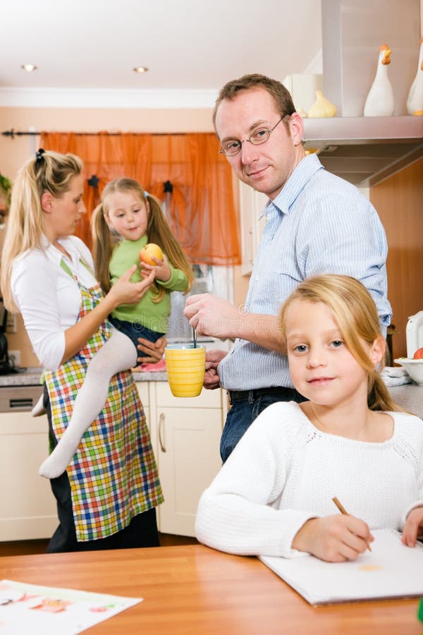 Family Life - Children Doing School Work Stock Image - Image of workday ...
