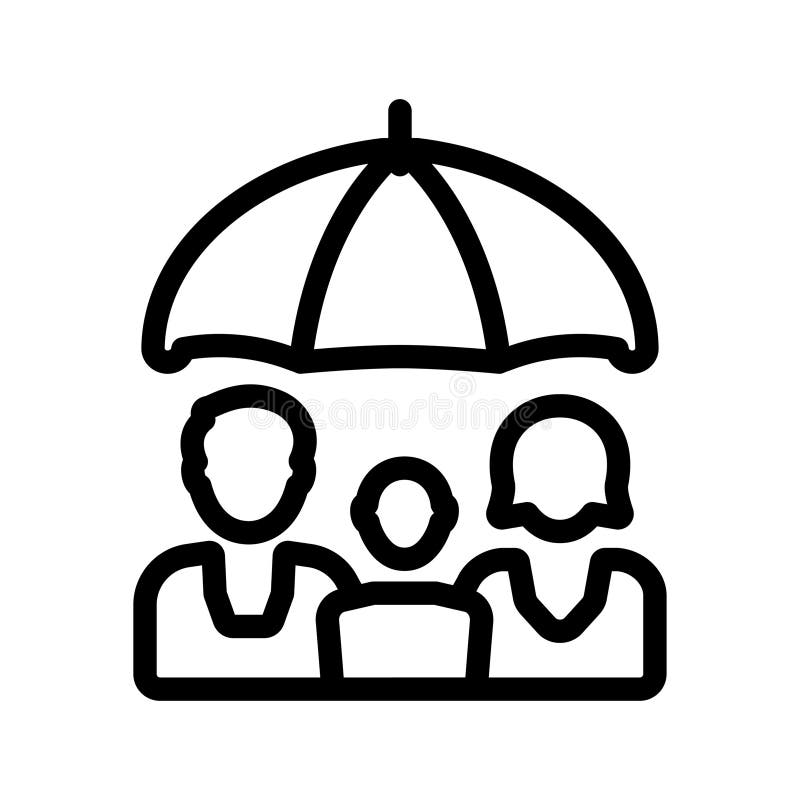 Family life insurance icon stock vector. Illustration of icon - 361279271