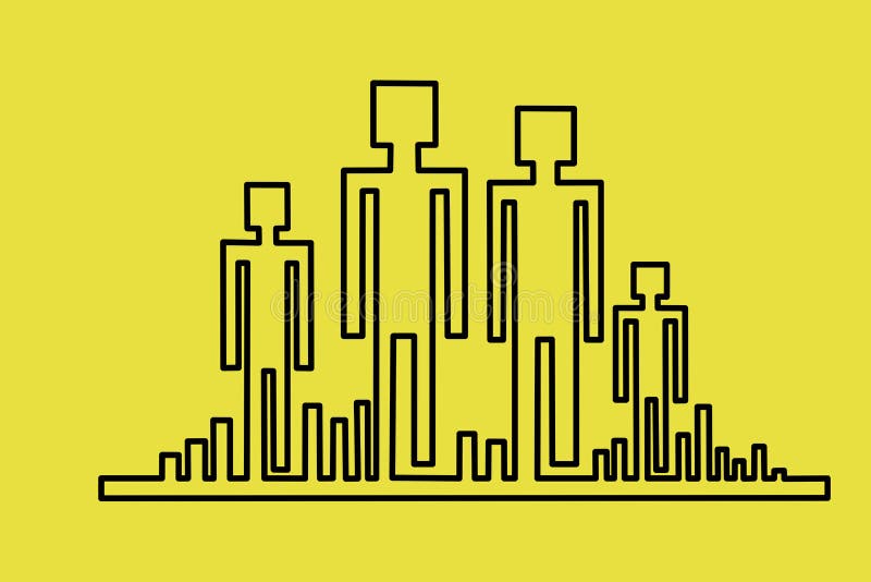 Continuous Line Illustration of a Family of Four Stock Vector ...