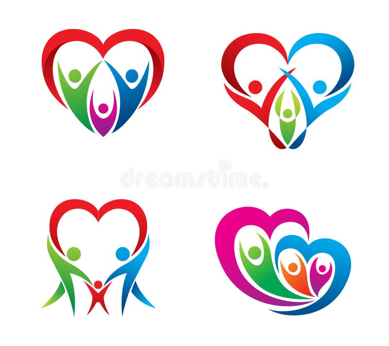 Family Logo Template Design Stock Vector - Illustration of charity ...