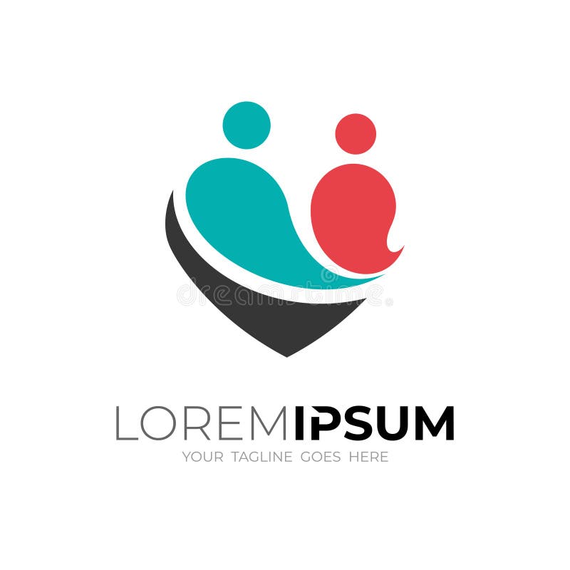 Family Logo And Two People Icon Illustration, Simple Logo Stock Vector ...