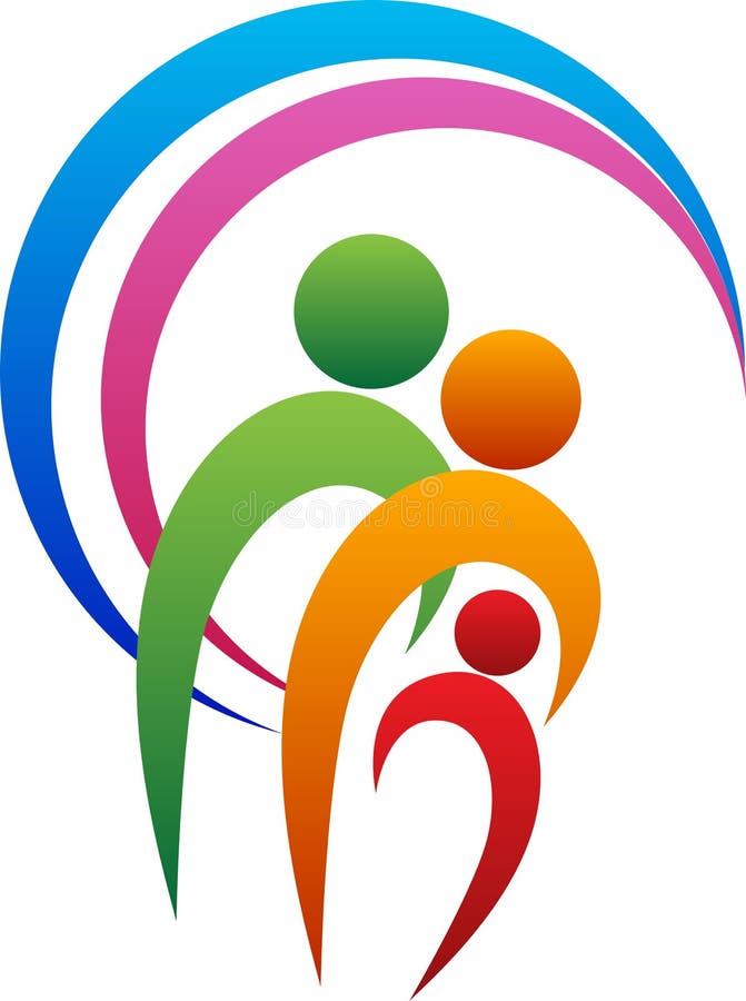 Family Union in a Heart Shape Logo Stock Vector - Illustration of care ...