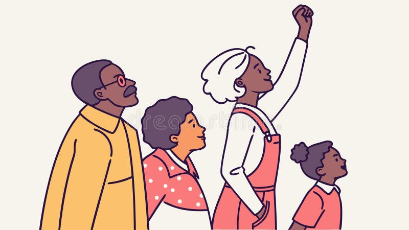 Family Looking Up, Shared Wonder, Vector Design Generative AI Stock Vector - Illustration of ...