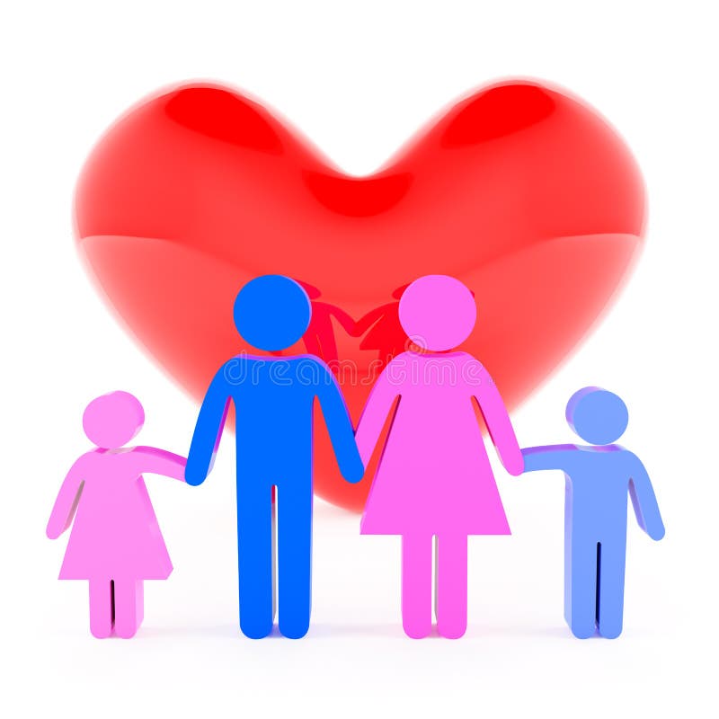 Family love heart shape stock vector. Illustration of corporation ...