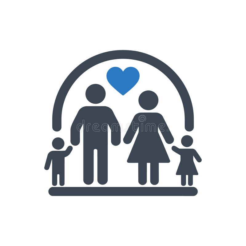 Family Love Protection Icon Stock Vector - Illustration of heart ...