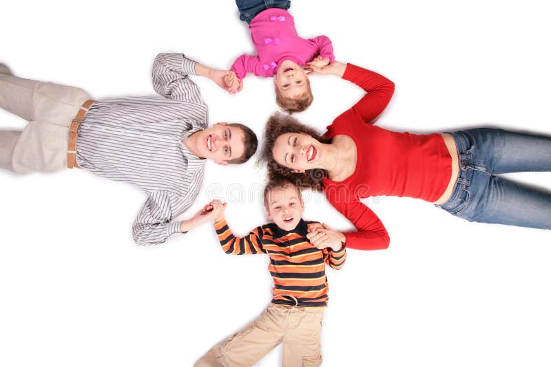 Family Sprawled Out on Floor Stock Image - Image of group, baby: 6443515