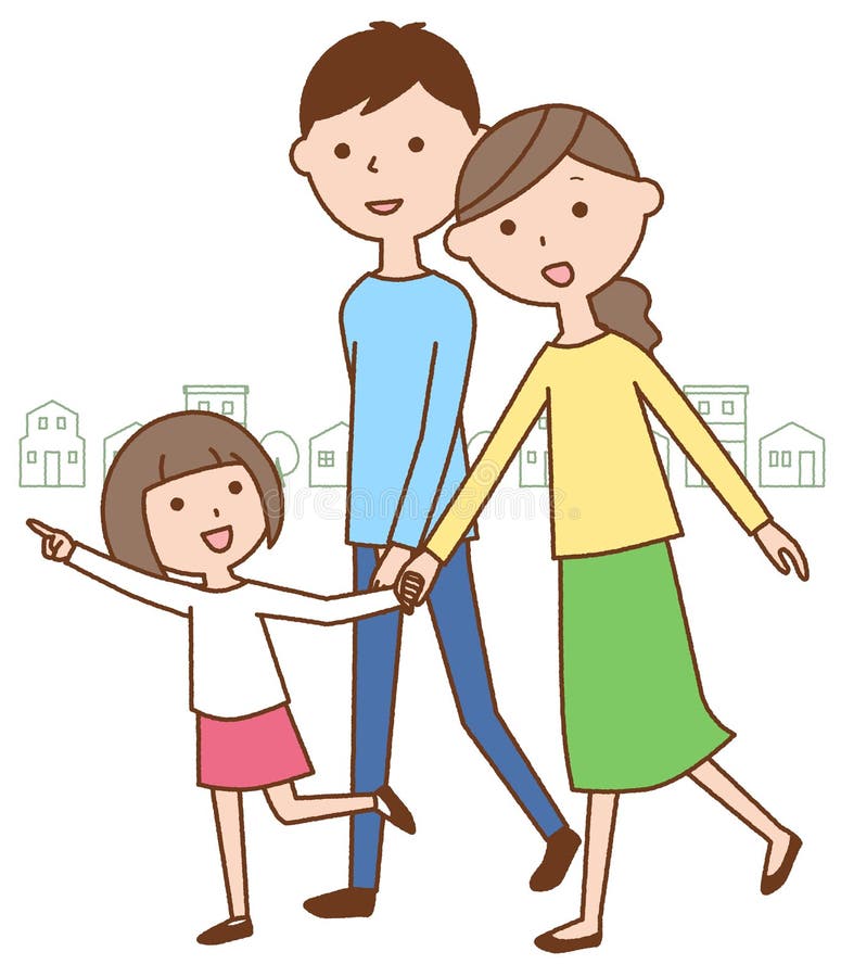 Family Going Walk Stock Illustrations – 624 Family Going Walk Stock ...