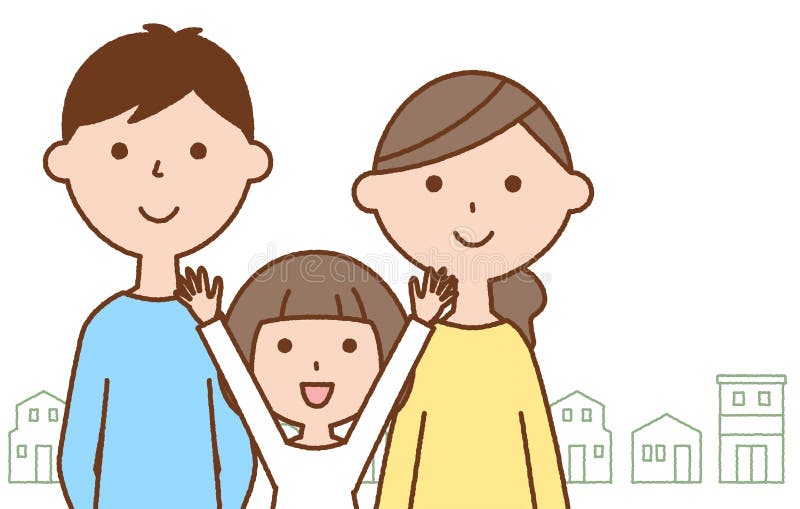 A family of three stock vector. Illustration of child - 202975165