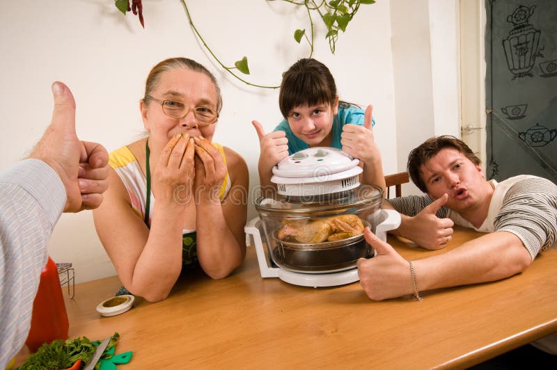 The family makes a supper. stock image. Image of equipment - 13056213