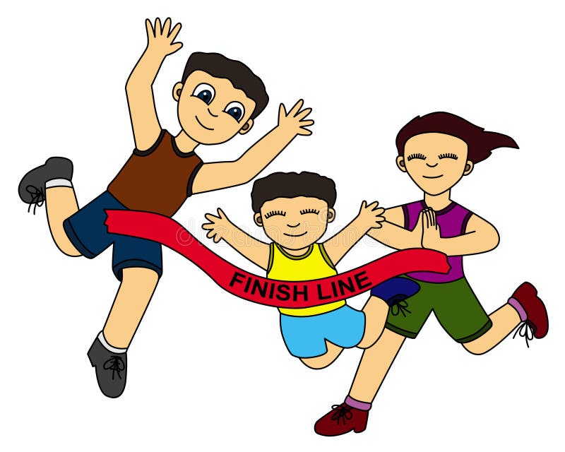 Family marathon stock illustration. Illustration of cartoon - 23973833