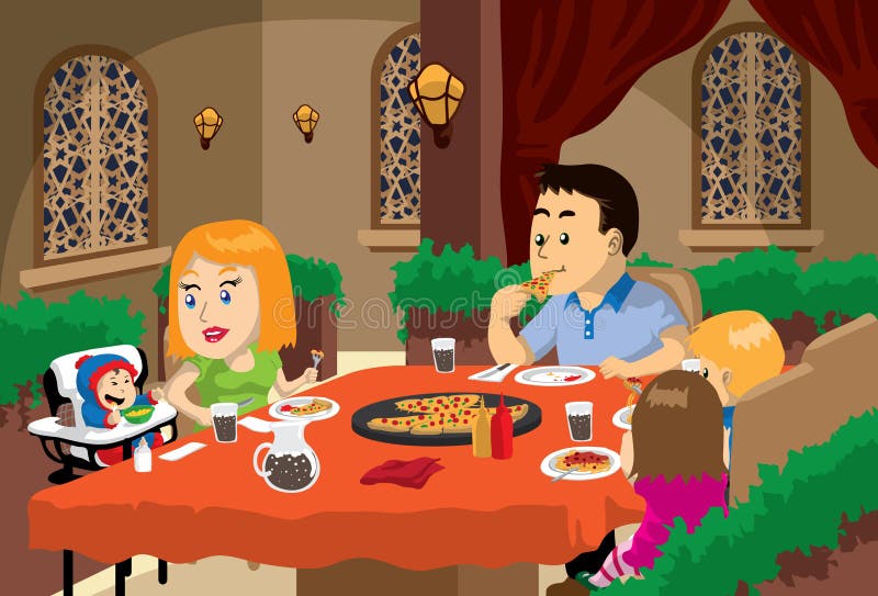 Family Meal Time stock vector. Illustration of dinner - 14444134