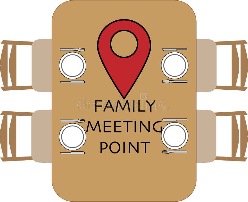 Family Meeting Point at the Round Table Stock Vector - Illustration of ...