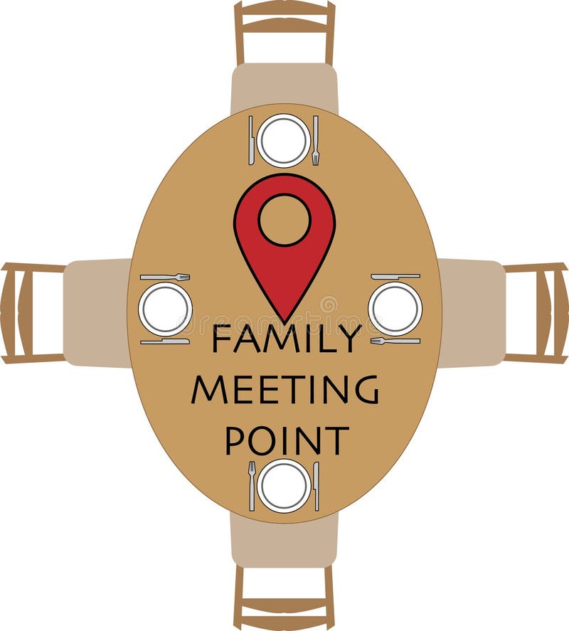 Family Meeting Point at the Round Table Stock Vector - Illustration of ...