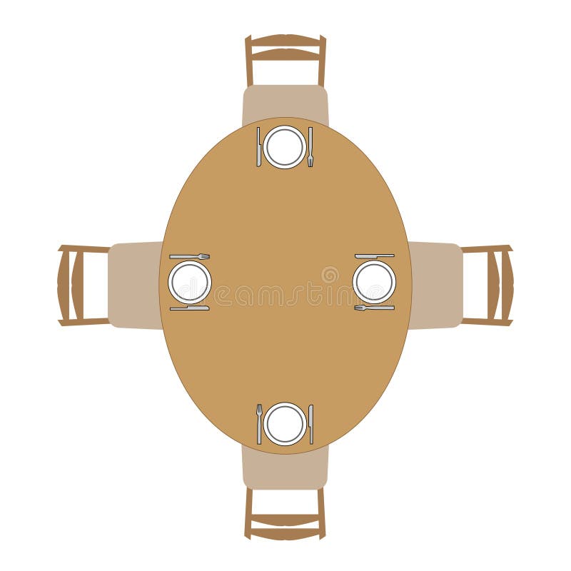 Family Meeting Point the Round Table Together Stock Illustration ...