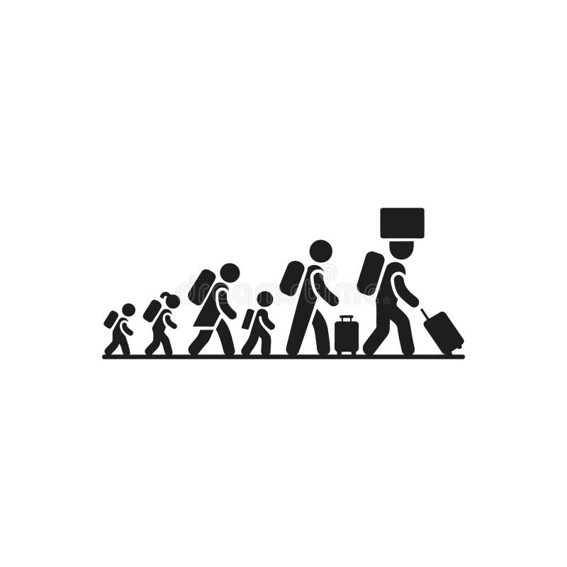 Family Migration Journey Icon Stock Vector - Illustration of walk ...