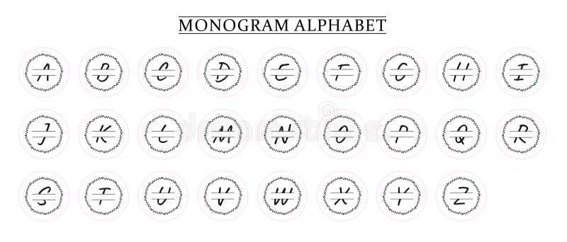 Family Monogram a-Z, Set of Split Alphabet Letters. Monogram Alphabet ...