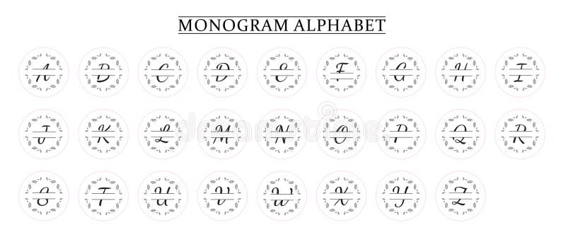 Family Monogram a-Z, Set of Split Alphabet Letters. Monogram Alphabet ...