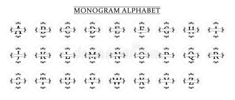 Family Monogram a-Z, Set of Split Alphabet Letters. Monogram Alphabet ...