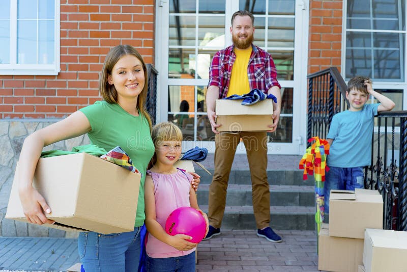 Family is Moving into a New House Stock Image - Image of person, move ...