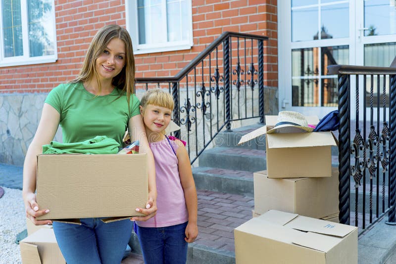 Family is Moving into a New House Stock Image - Image of people ...