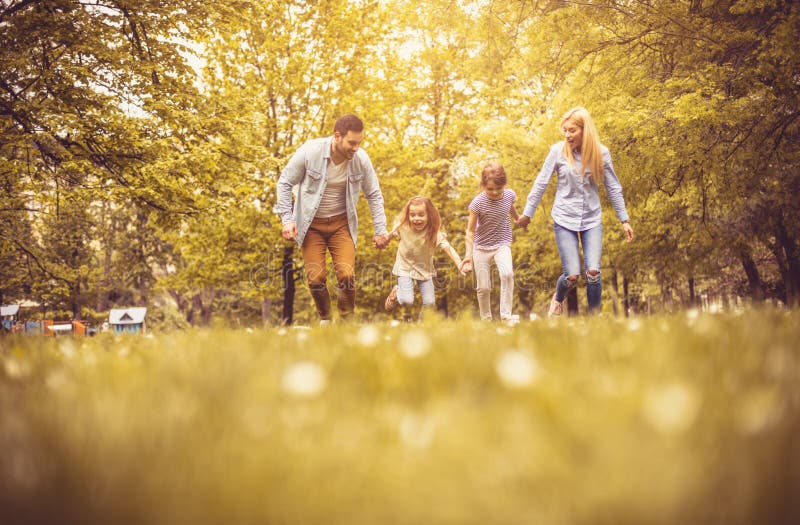Family in nature. stock photo. Image of group, activity - 123125686