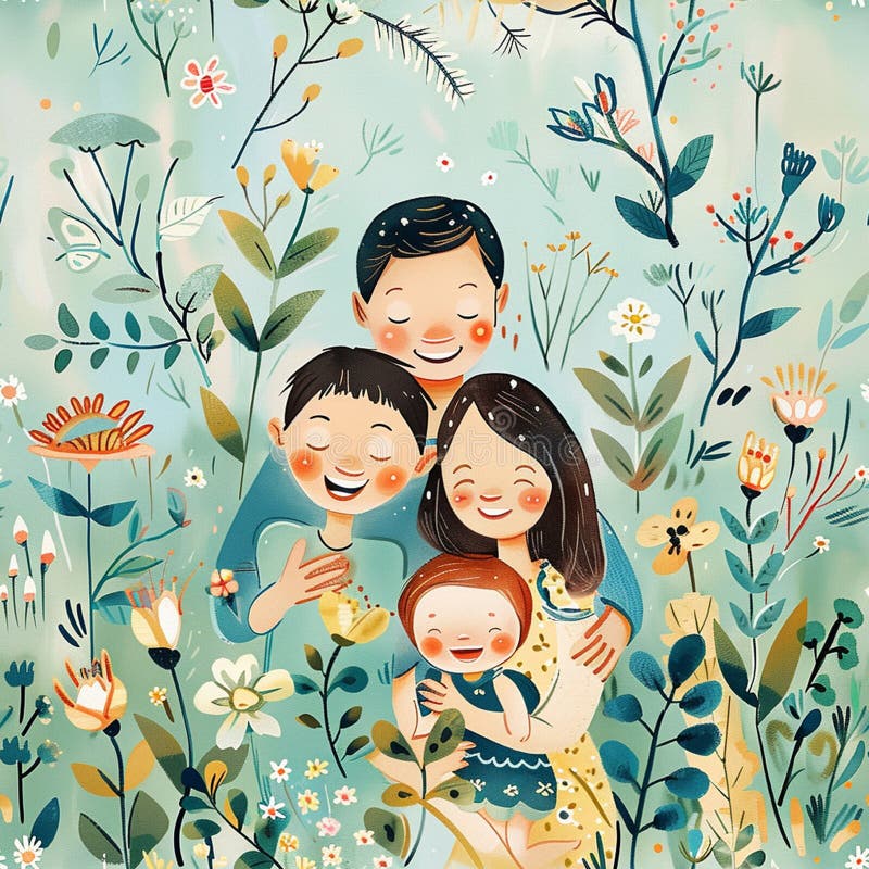 Family Nuances: Seamless Texture of Love and Unity on Family Day. Stock ...