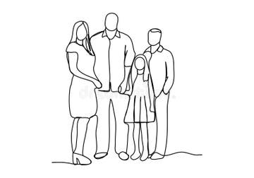 Family, One Line Drawing Vector Illustration Stock Vector ...