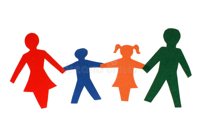 Family from a Paper Isolated Over White Stock Photo - Image of abstract ...