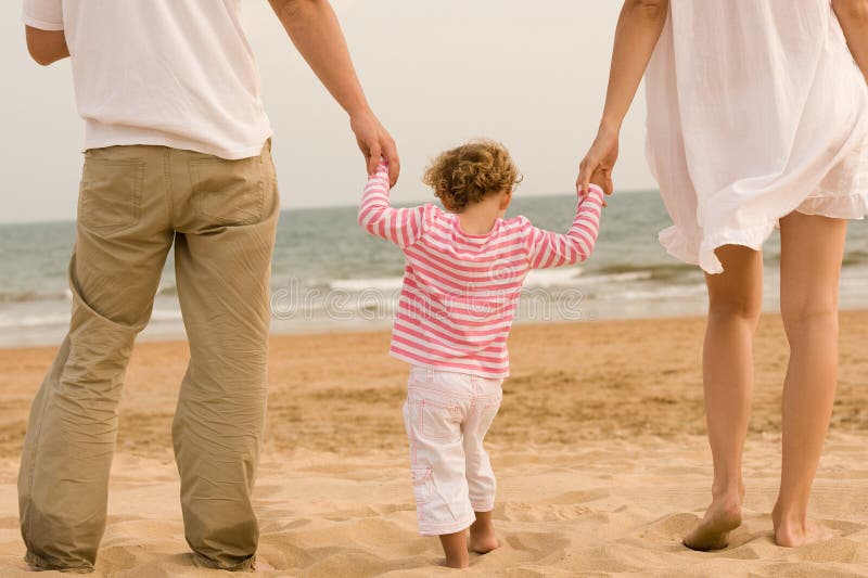 Family Parents and Baby Looking the Ocean Stock Photo - Image of happy ...
