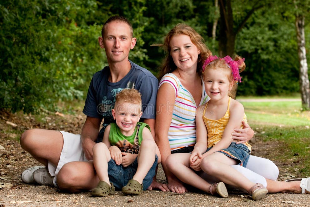 Family on the path stock photo. Image of children, happy - 11325370