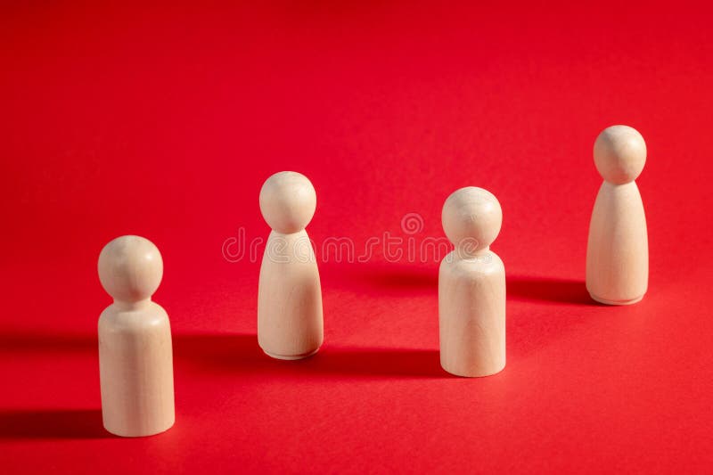 Family People Figures on Red Background. Concept of Family, Values ...