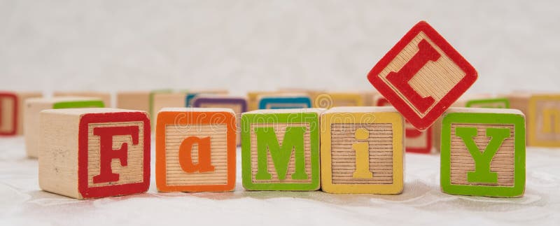 Family Phrase Written with Kids Cubes Stock Image - Image of kids ...