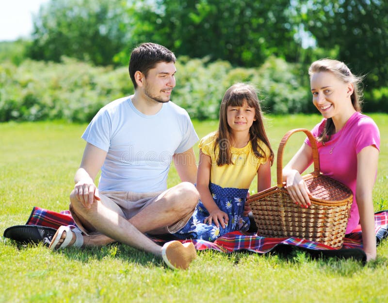 Family on picnic stock photo. Image of laughing, happy - 19928688