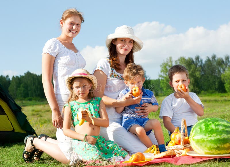 Family picnic stock photo. Image of lifestyle, child - 24553686