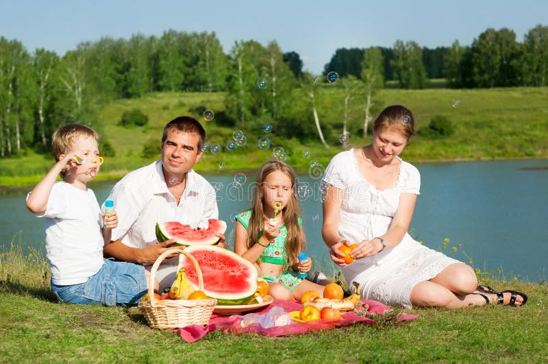 Family on picnic stock image. Image of mother, adult - 29374909