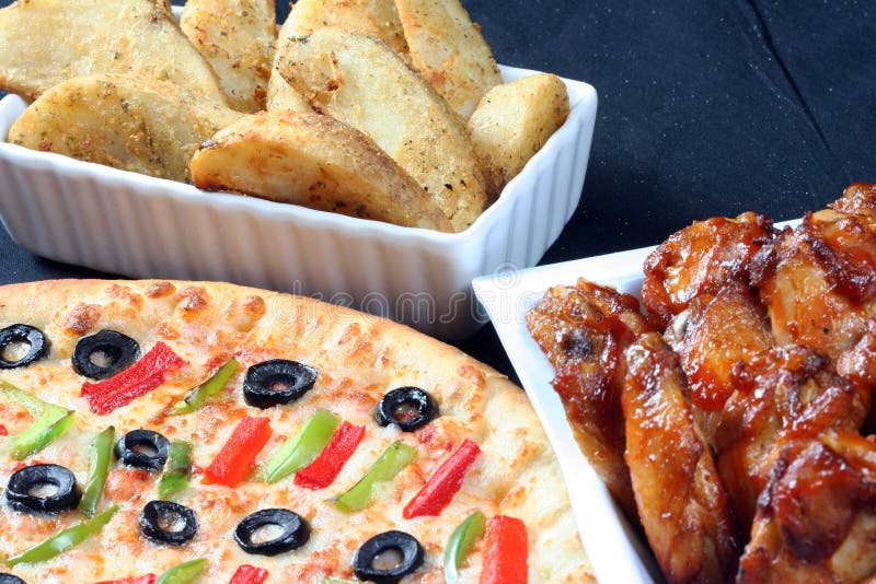 Family pizza combo stock photo. Image of crispy, white - 20923178