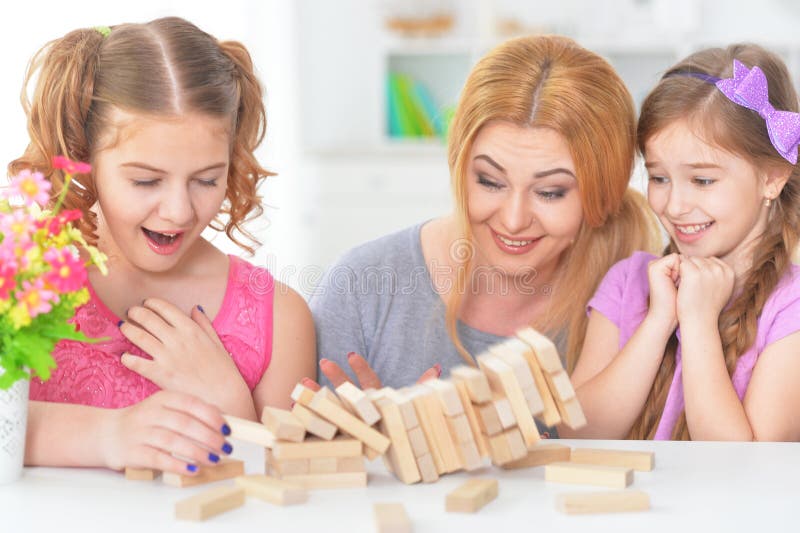 Family Playing with Blocks Together Stock Image - Image of lifestyle ...